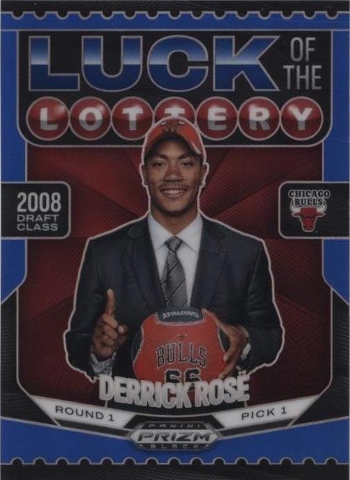 2024-25 Panini Prizm Black - Luck of the Lottery Derrick Rose #4 Blue ...