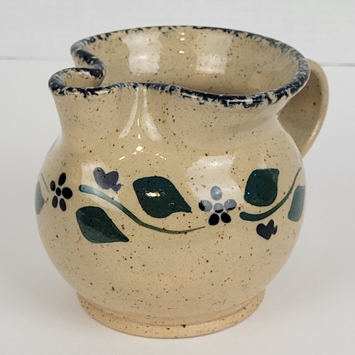 Vtg 1992~Three Rivers Pottery Ingrid Pattern~Creamer/Small Pitcher 3.5 ...