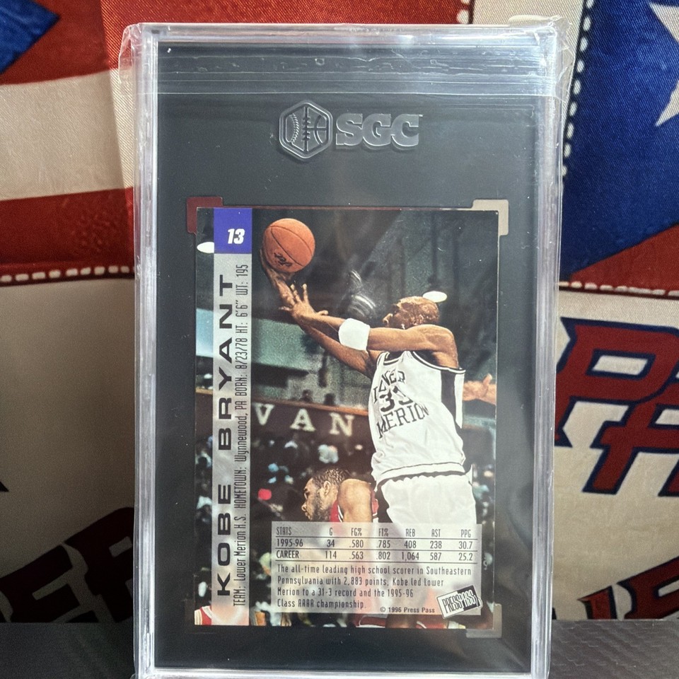 1996 Press Pass #13 Kobe Bryant SGC 8 mt | eBay