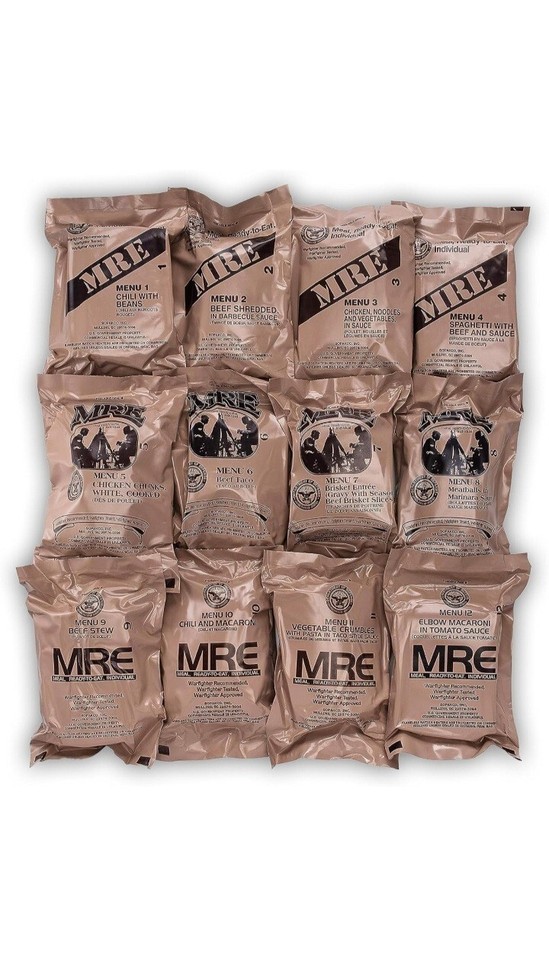 Genuine U.S Military Meals Case MRE ( 6 ) Random Meals Insp Date 2025 ...