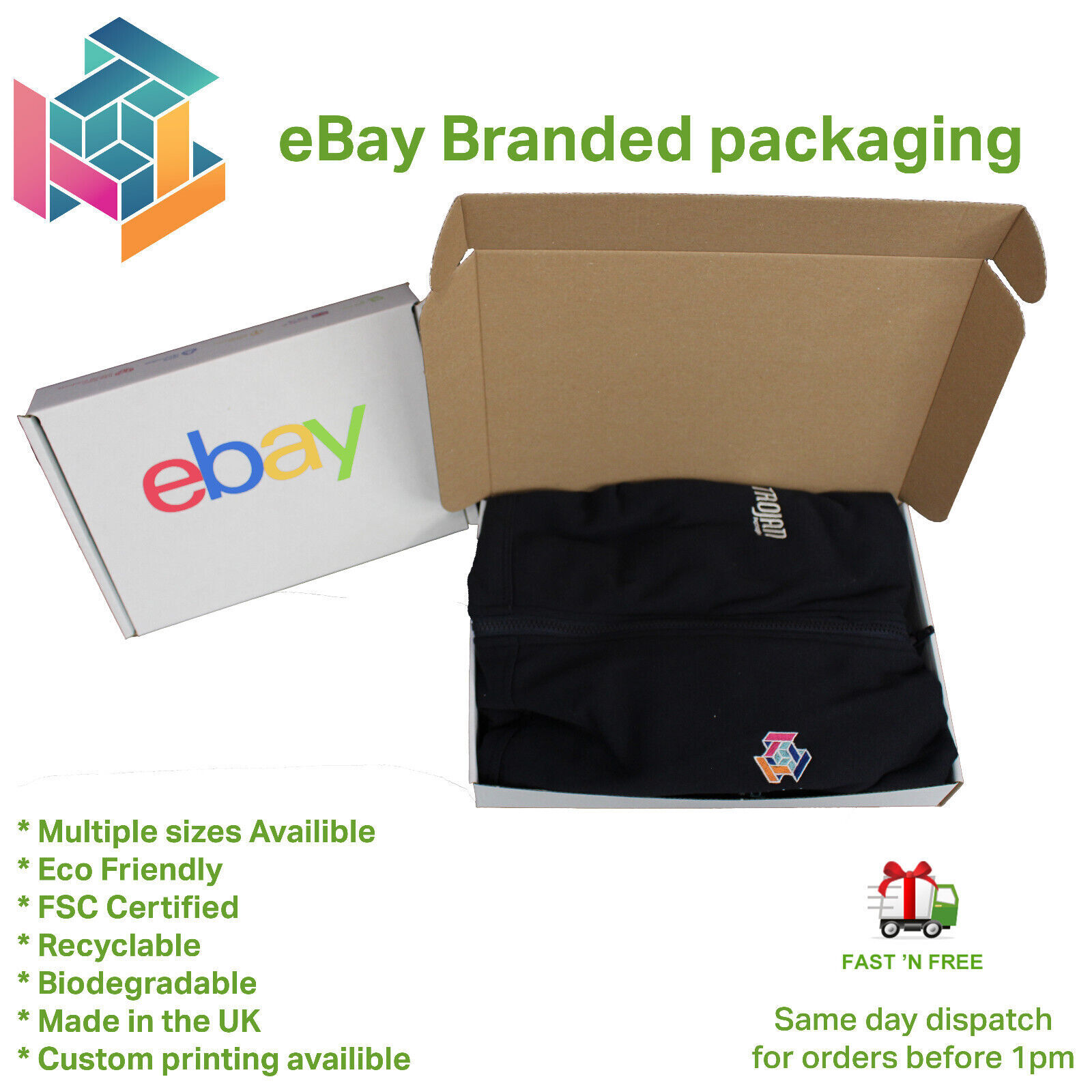 eBay Branded Packaging Small Cardboard Box Royal mail small parcel ...