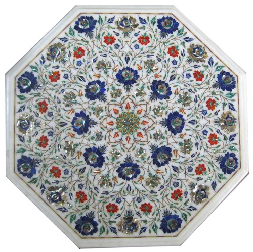 24" marble Table Top lapis Inlay stones art Work handmade home Decor | eBay
