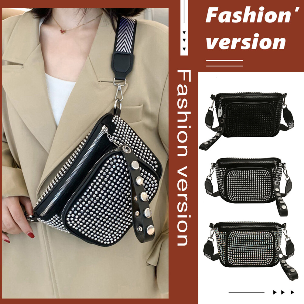 Fashion Chest Bag PU Leather Hip Bum Bag Wide Strap Crossbody Handbag ...