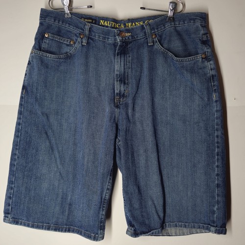 Vintage Nautica Jeans Carpenter Shorts Mens 36 Blue Baggy Relaxed Jorts ...
