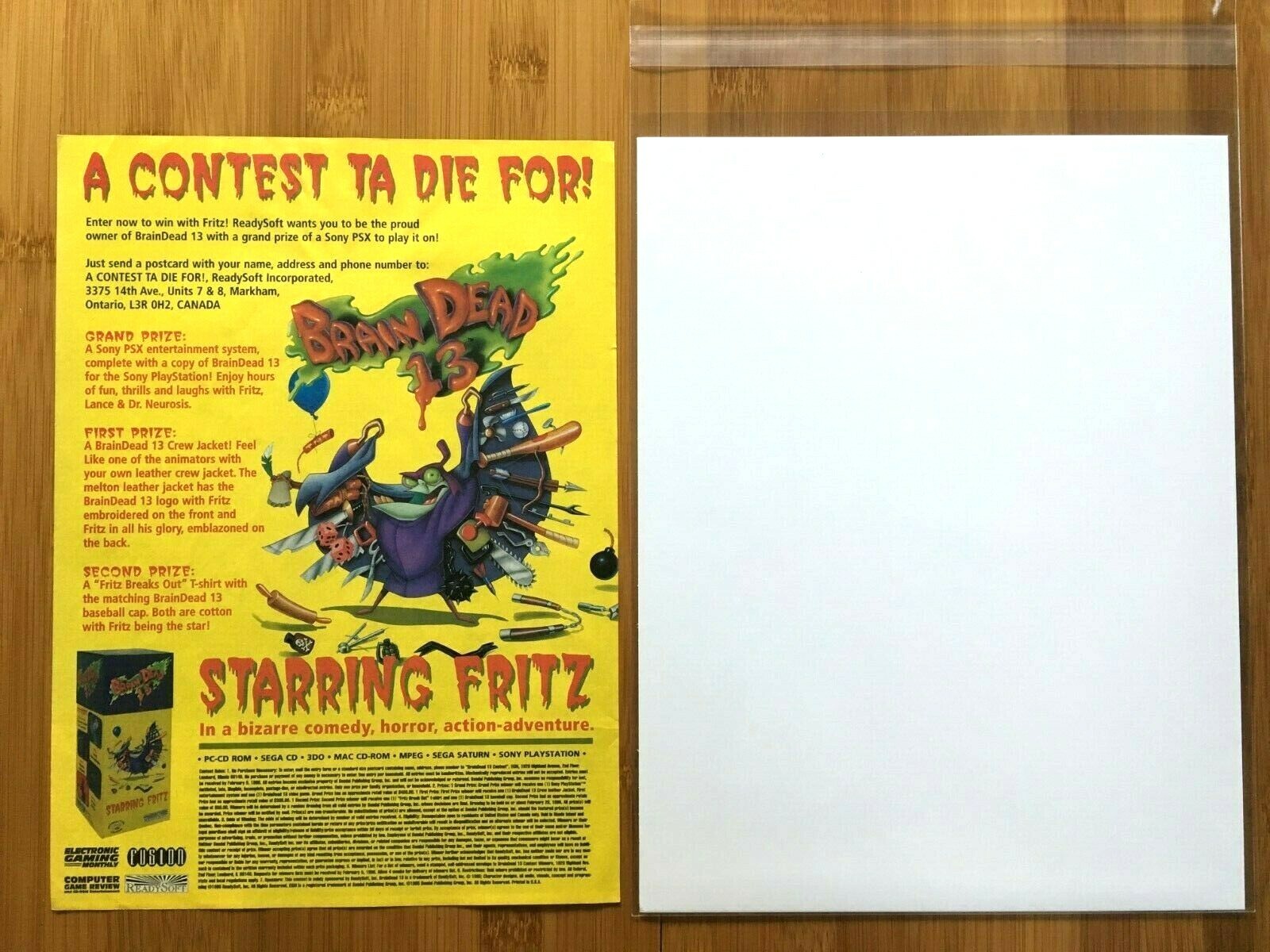 Brain Dead 13 PS1 Sega Saturn PC 3DO Vintage Game Poster Ad Art Print ...