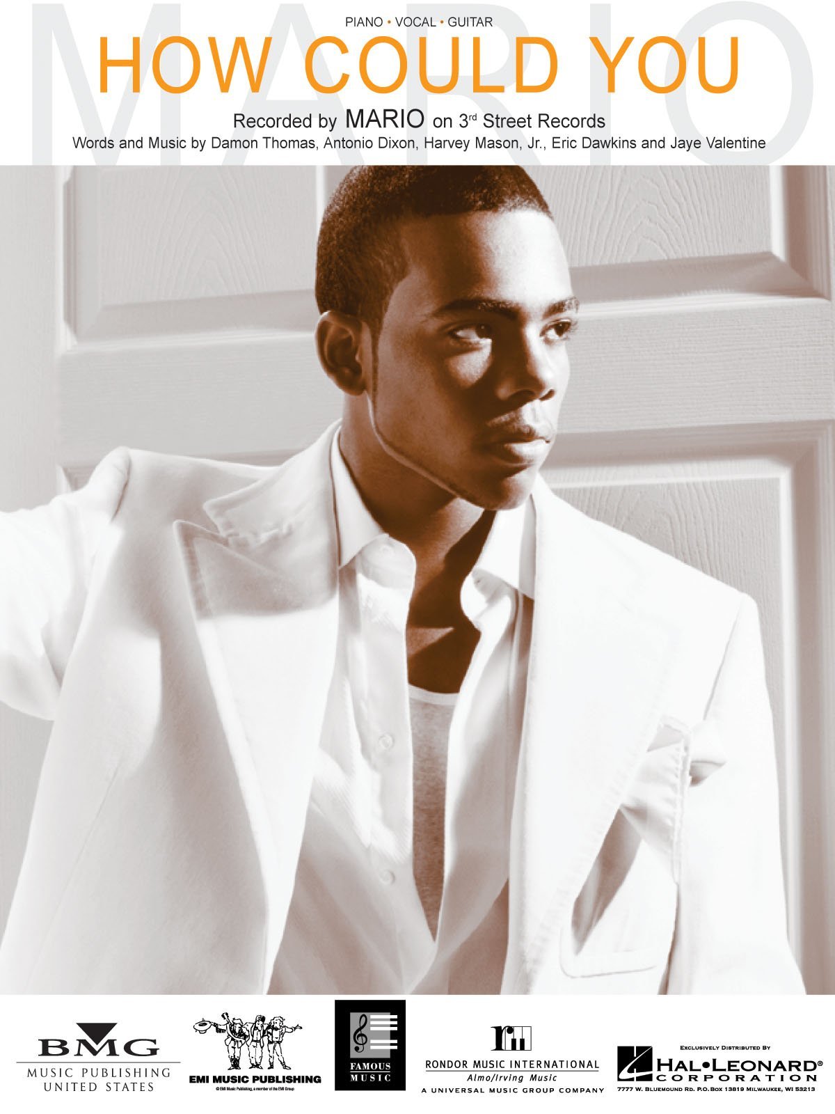 "MARIO-HOW COULD YOU" PIANO/VOCAL/GUITAR SHEET MUSIC-BRAND NEW ON SALE ...