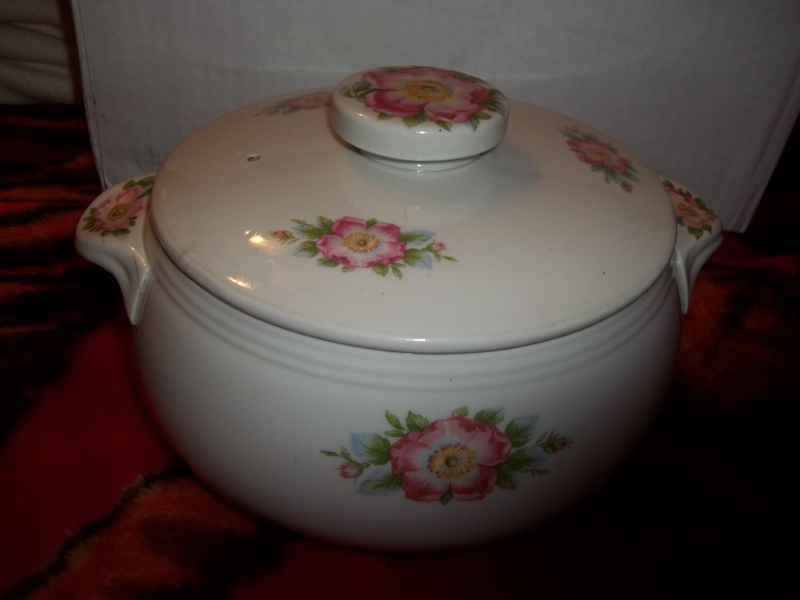 Vintage Hall's Superior Quality Kitchenware Rose White 658 Casserole ...