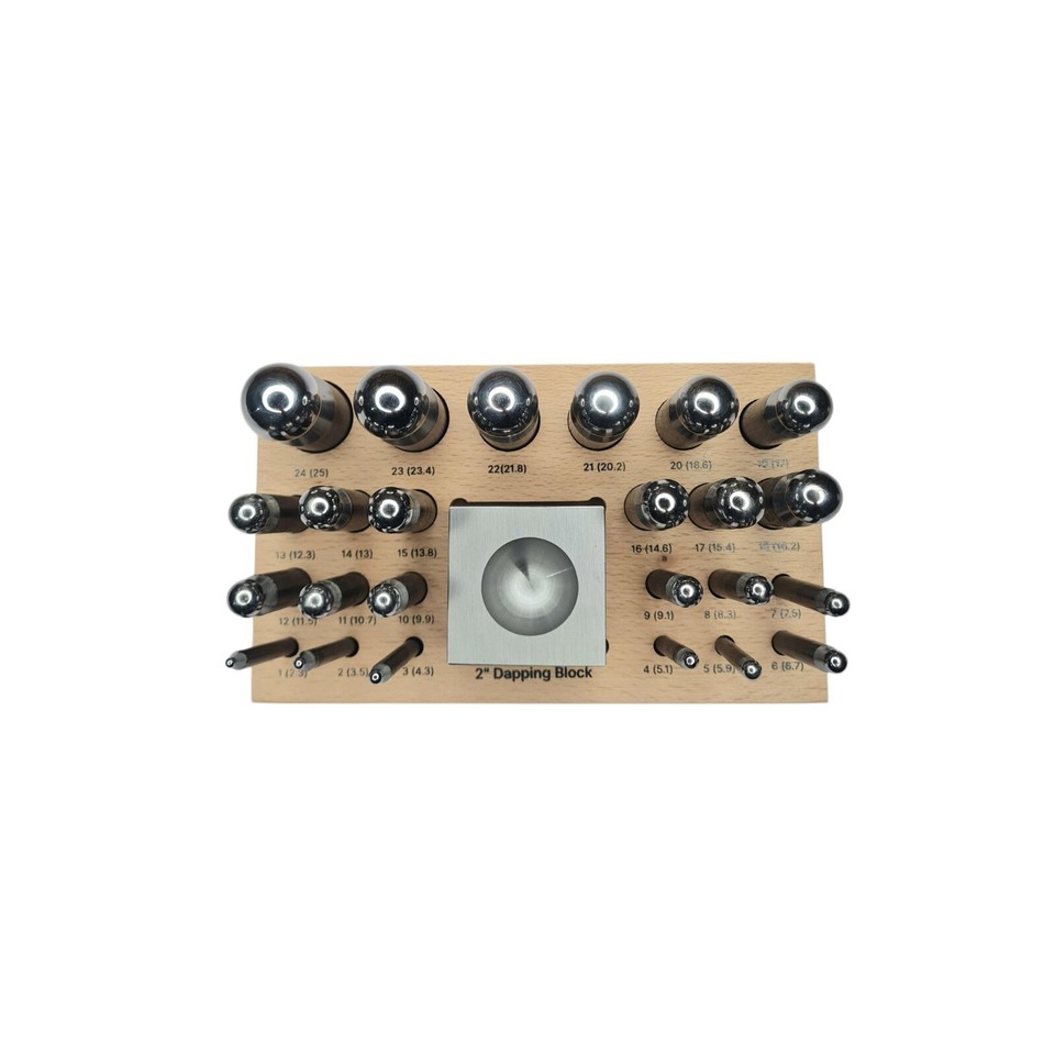 26-Piece Dapping Kit Doming Punch Block - Jewelry Forming Form Set 2 ...