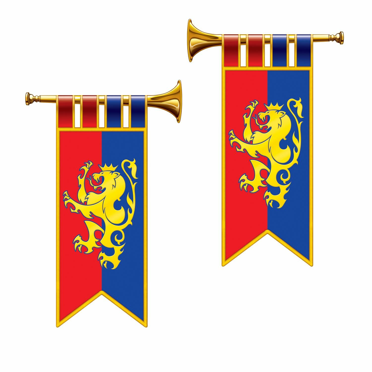 2 X KNIGHT'S HERALD TRUMPET CUTOUTS (43CM) MEDIEVAL KNIGHTS PARTY ...
