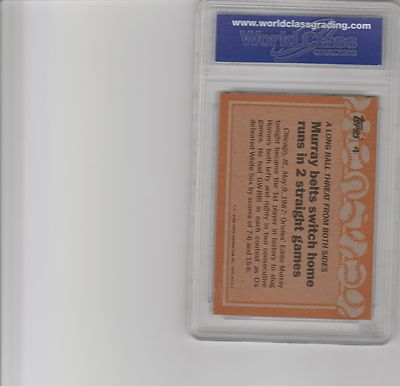 1988 topps error eddie murray blank front #4 wcg gem 10 | eBay
