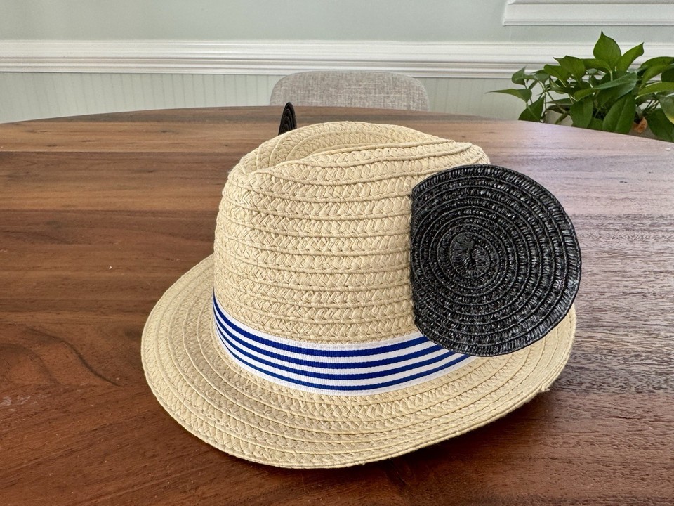 Disney Hanna Andersson Child’s Straw Hat Fedora Mickey Mouse Ears Small ...