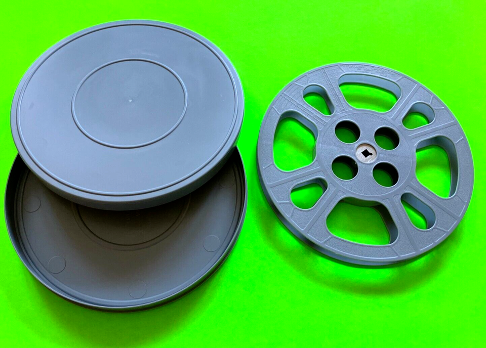 1 *NEW* 16mm 800' FILM REEL & CAN SET PLASTIC (GREY) Reel Dia. 101 ...