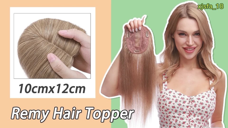 Natural Topper Hairpiece Clip In REMY 100% Human Hair Silk Base Toupee ...