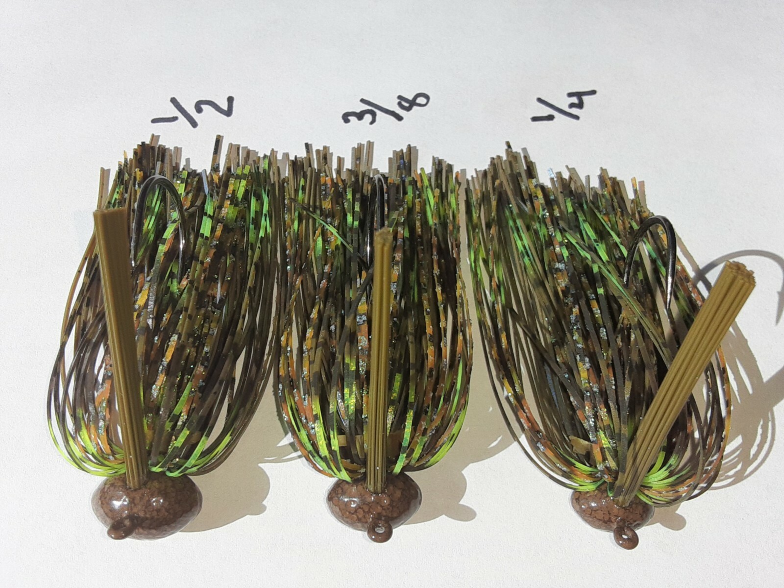 Weedless Football Jigs Mustad 32798 Flat Eye Hooks 1/4,3/8,1/2 oz. Pick ...