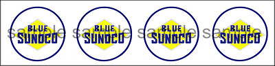 1.25 INCH BLUE SUNOCO DECAL STICKER SHEET (4) | eBay