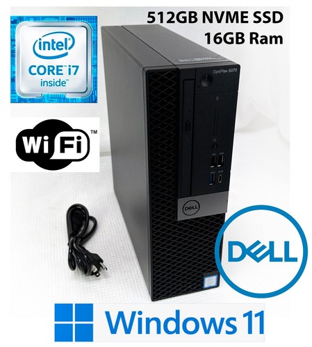 Dell Optiplex 5070 i5-9500, 16GB, 512GB NVMe, SFF PC Computer Win11 Pro ...