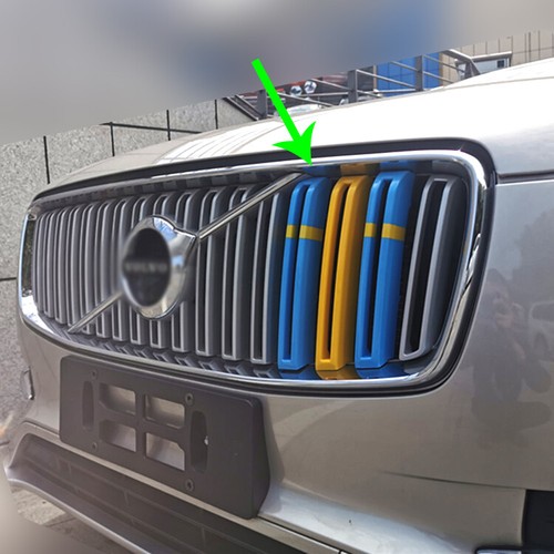 Blue Yellow Sweden Style Grill Grille Slats Cover Clip Trim For Volvo ...