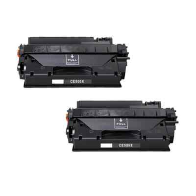 Compatible HP 05X (CE505X) High Yield Toner Cartridge - Black - 2 Pack ...