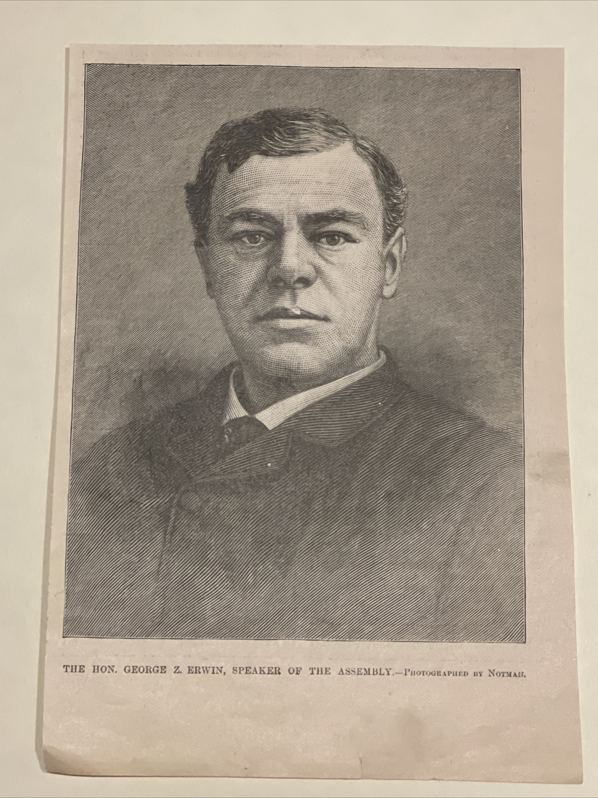George Z. Erwin Speaker of the Assembly 1884 Harper's Weekly Sketch ...