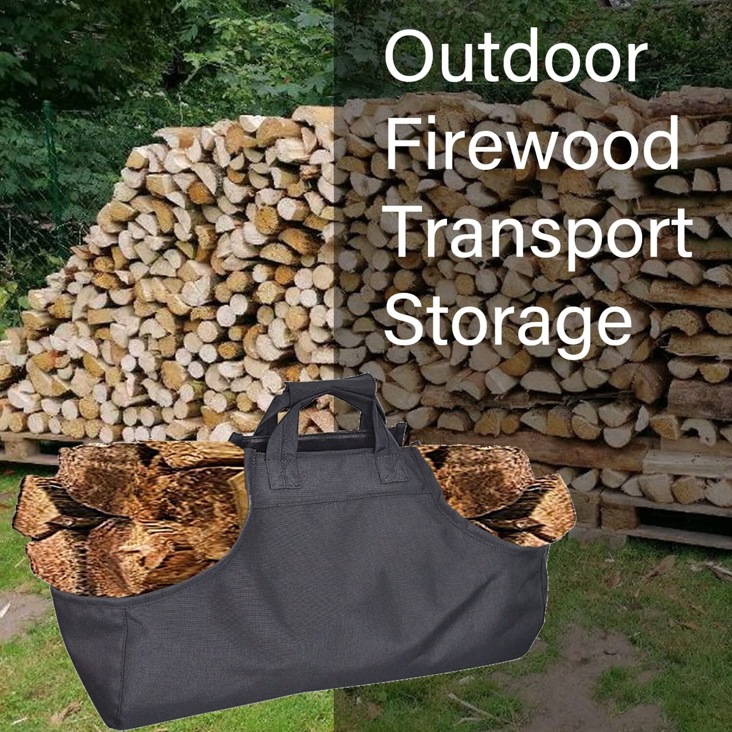 Firewood Carrier Bag, Pet Bag Waterproof Logs Tote Bag Indoor Firewood ...