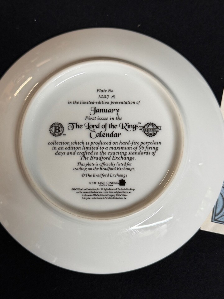 Lord of the Rings Bradford Exchange Calendar Collector Plates (All 12 ...
