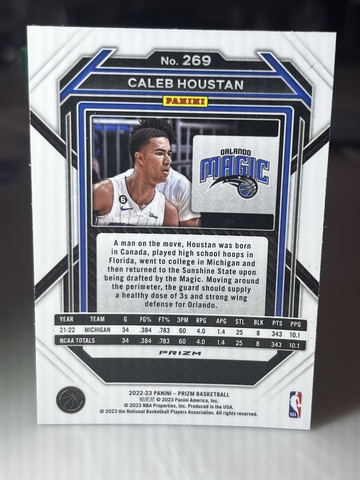 2022-23 Prizm CALEB HOUSTON Ruby Red Wave Rookie #269 Orlando Magic | eBay