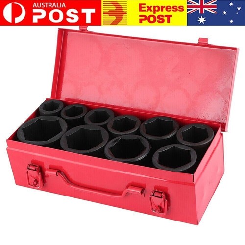 10PCS 3/4" DRIVE DEEP IMPACT Socket Set 22-50mm HGV Long Reach Impact ...