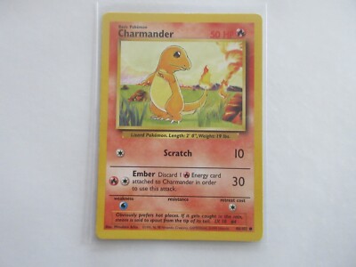 Charmander Base Set Pokemon Card Played | eBay