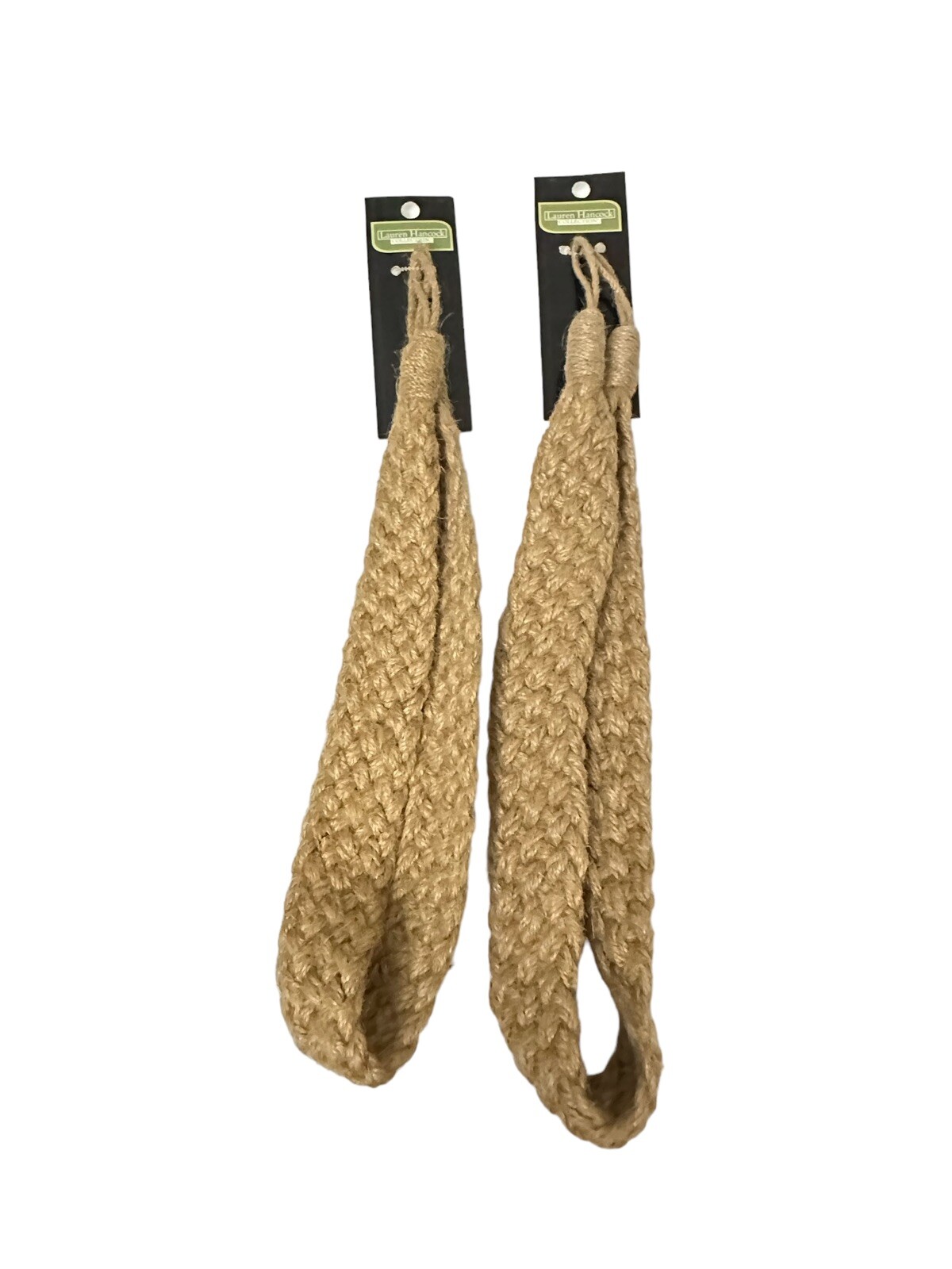 2 Jute woven rope curtain tie backs Cord ties sea cable tiebacks Lauren ...