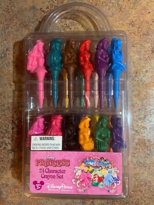 Disney Princess Crayons Disney Parks Character 24 Pack in Carrying Case ...