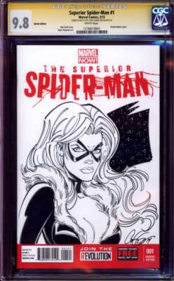 SUPERIOR SPIDER-MAN #1 CGC 9.8 WHITE PAGES // SIGNED + SKETCH CORY ...