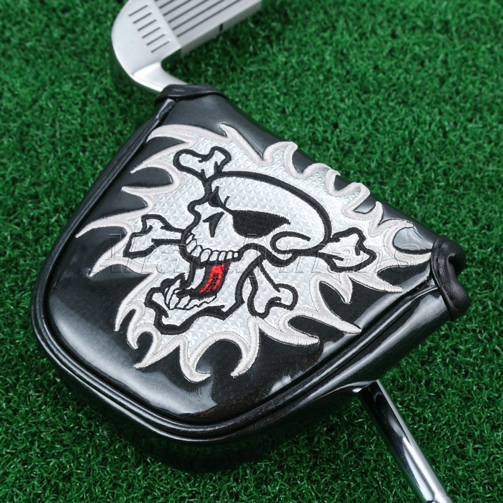 Cool Skull Pattern Mallet Style Golf Putter Head Cover Magnetic Putter ...