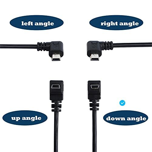 90 Degree Mini USB Cable Angle Mini 5pin USB B Male to USB 2.0 Male ...
