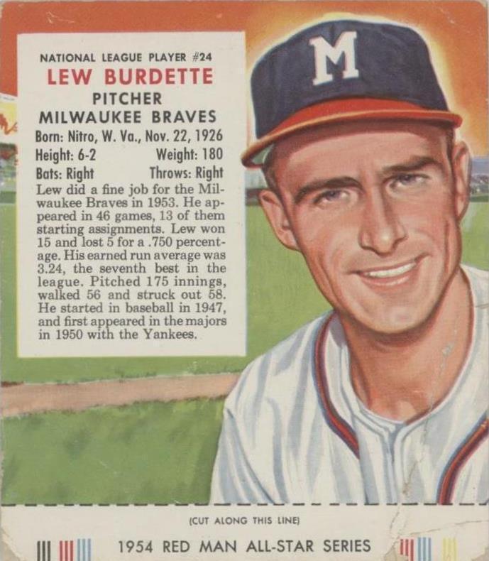 1954 Red Man Tobacco All-Star Team - National League Series Lew ...