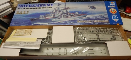 TRUMPETER 956 SOVREMENNY BATTLE SHIP MODEL KIT 1/200 NEW IN OPEN BOX ...