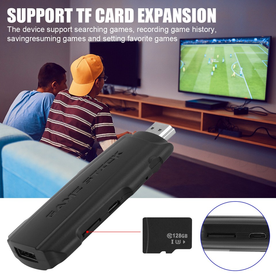 128G 4K Video Game Console Retro TV Stick HDMI 2 Wireless Controller ...