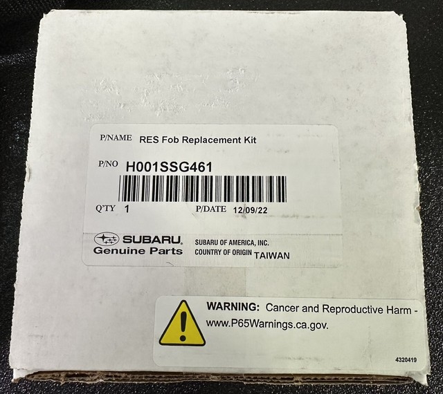 Genuine Subaru Res Fob Replacement Kit H001SSG461 for sale online | eBay