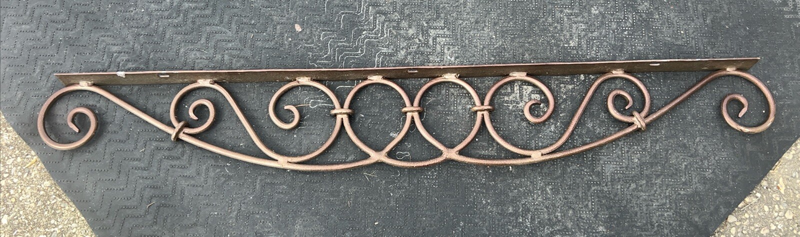 Ornate Wrought Iron Header Pediment Vintage Scroll Metal Work 42” Long ...