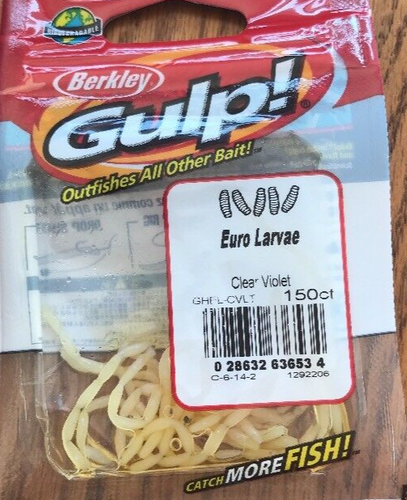 Berkley Gulp Euro Larvae Clear Violet-1pk of 150pcs- New(See Below ...