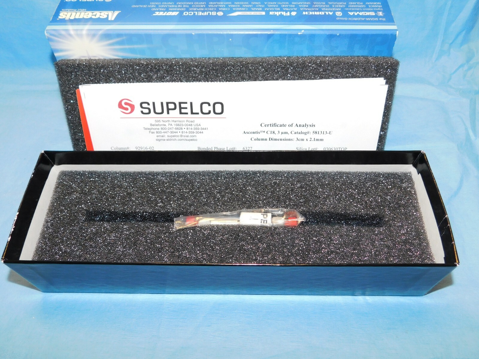 SUPELCO ASCENTIS C18 3CM X 2.1MM 3UM CAT#581313-U HPLC COLUMN NEW ...