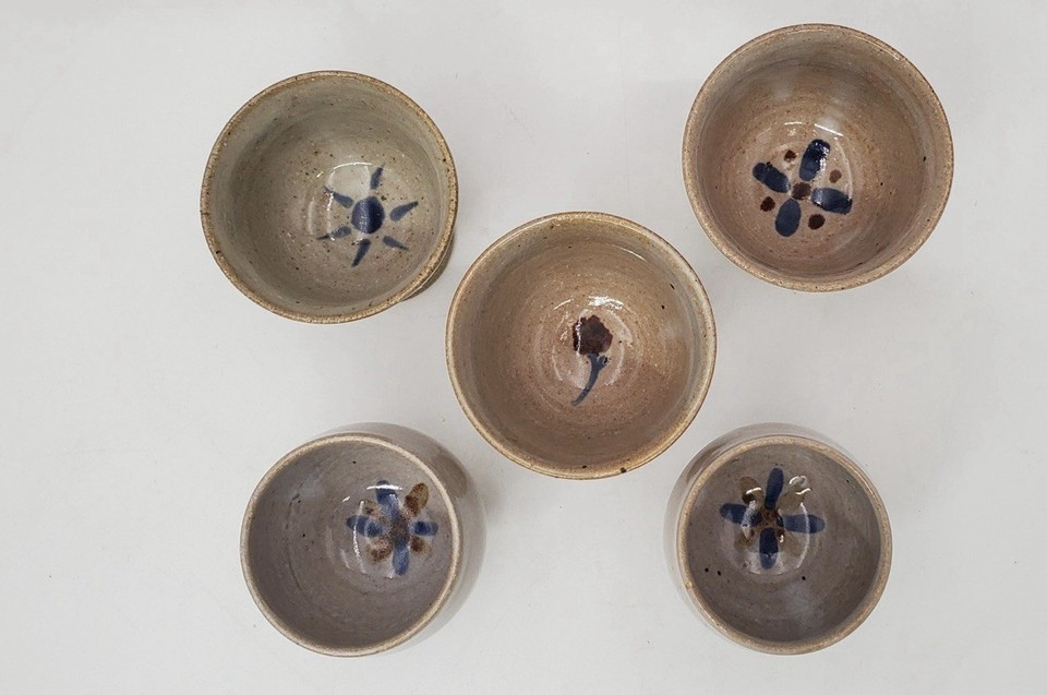 Set of 5 Vintage Jugtown Pottery Goblets Cups Seagrove NC Signed | eBay