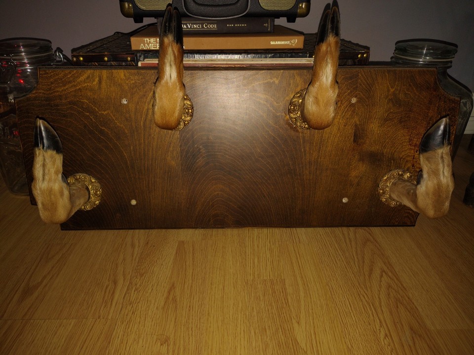 Vintage Deer Hoof Gun Rack Hooves Coat Rack Taxidermy Hunting Cabin ...