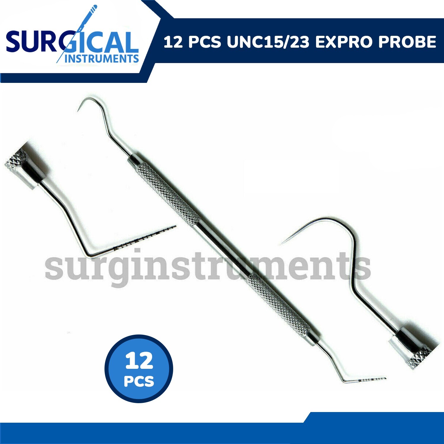 12 Pc UNC15/23 Expro Periodontal Probe/Explorer Dental Color Stainless ...