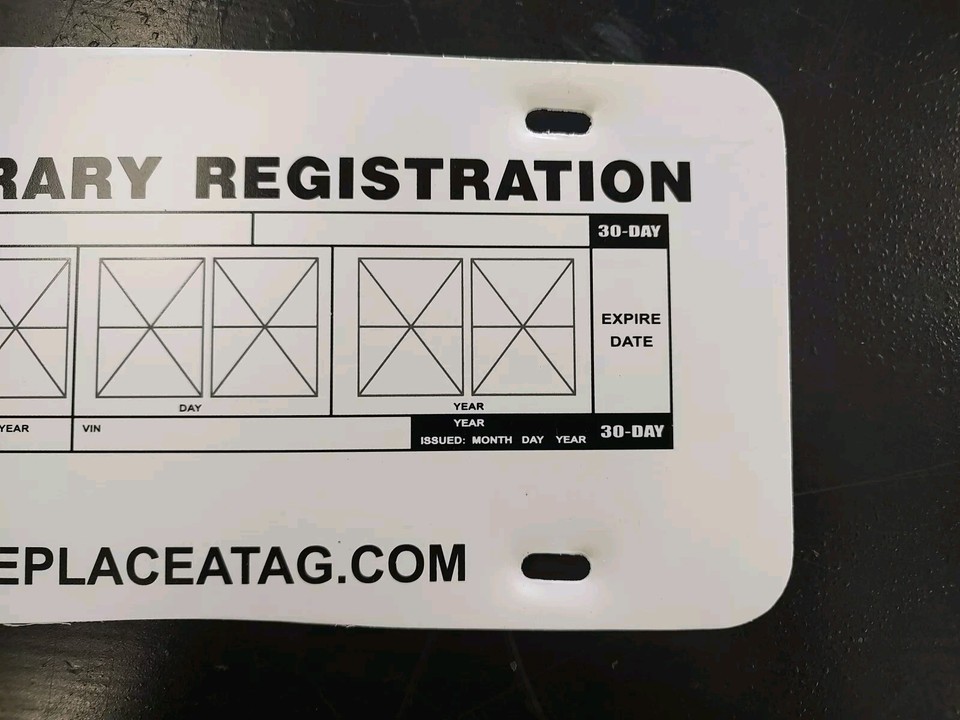 License Plate-30 Day Temporary Tag Replacement. Replace Lost T Tag ...