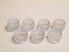 Vintage Set of Seven (7) Diamond Cut Glass Oval Faceted Salt Cellers ...