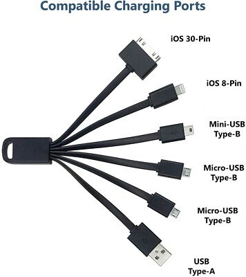 Universal 5-in-1 USB Multi Charging Cable (Excl Type-C) - Compact ...