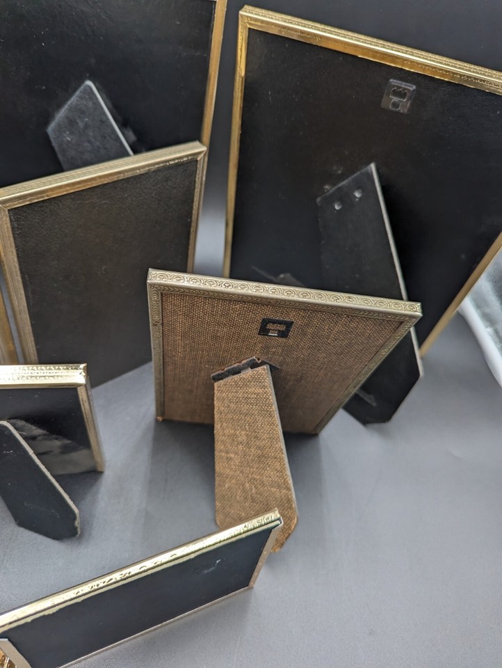VTG Mixed Lot 10 Ornate Picture Photo Frames Brass Gold Metal MCM Easel ...