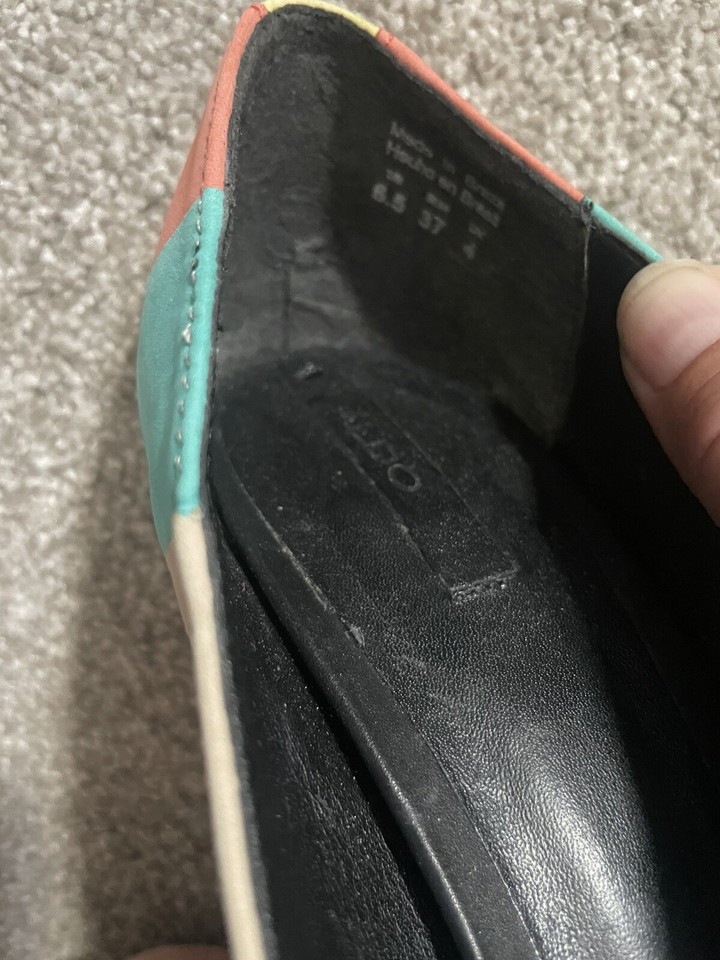 ALDO Ladies Multicoloured Stiletto Heel Stripy Court Shoes UK4 EU37 ...