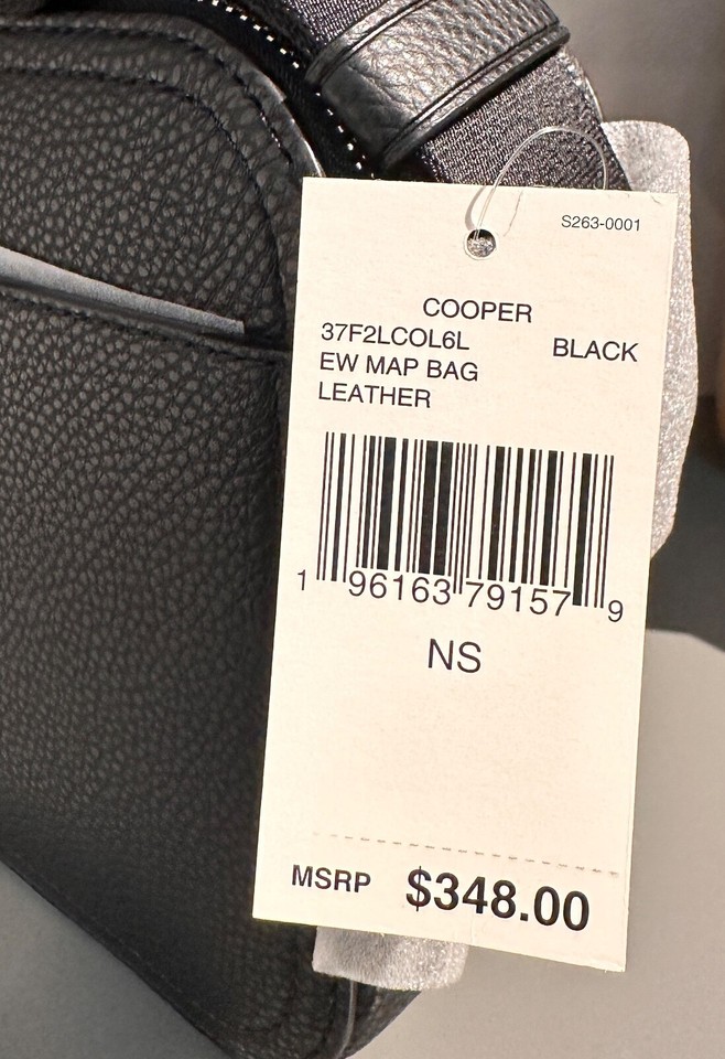 Michael Kors Cooper Luggage Pebbled Leather EW Map Crossbody Messenger ...