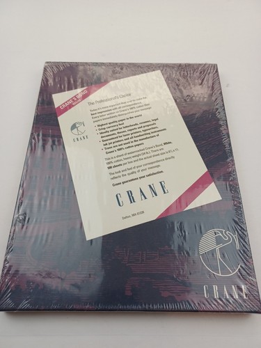 100 Sheets Crane's Bond White 100% Cotton Fiber Heavy Weight 24lb 8 ...